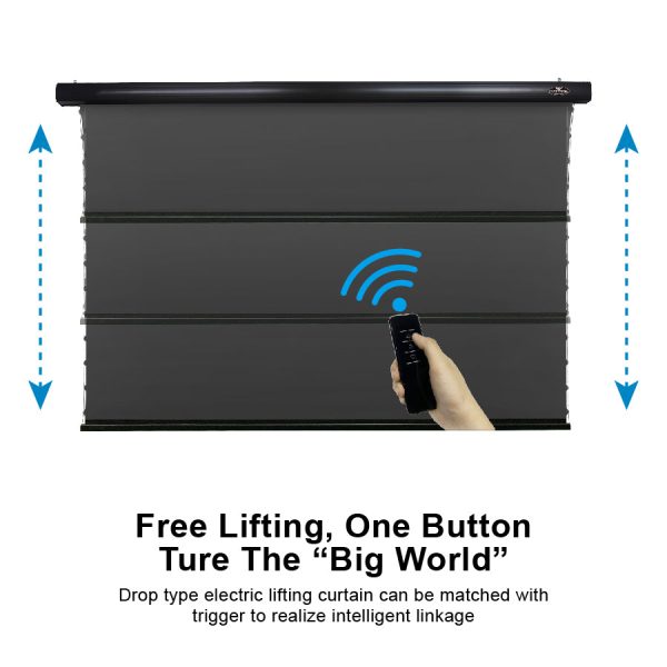 ALR Slimline Motorised Drop Down Projector Screen With Obsidian Long T ...